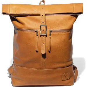 Will Leather Goods Leather Roll Top Backpack - Tan