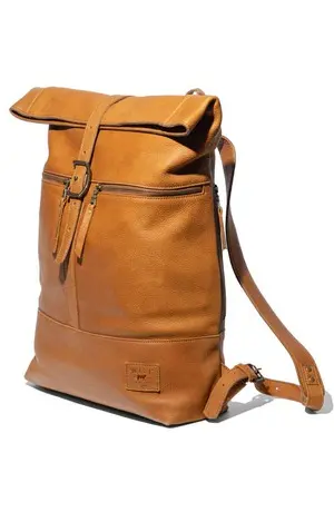 Will Leather Goods Leather Roll Top Backpack - Tan