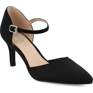 Mia Ankle Strap Pointed Toe Pumps - Black