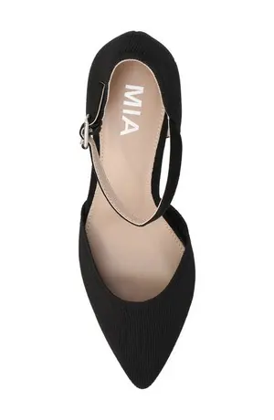 Mia Ankle Strap Pointed Toe Pumps - Black