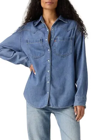 LEVI'S Teodora Western Snap-up Denim Shirt - Going Steady 7