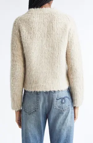 R13 Shrunken Mock Neck Alpaca Blend Sweater