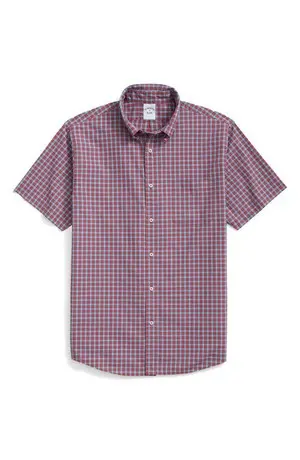 Brooks Brothers Friday Regular Fit Plaid Cotton Poplin Button-down Shirt - Pointsettiablchk