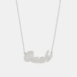 COACH Nameplate Chain Necklace - Silver