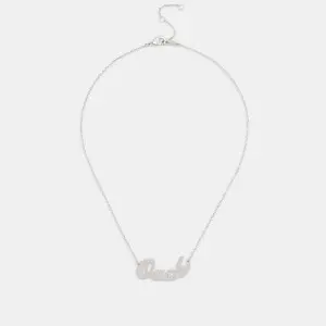 COACH Nameplate Chain Necklace - Silver