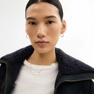 COACH Nameplate Chain Necklace - Silver