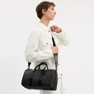 COACH Compass Bag 35 In Signature Canvas - Black Signature