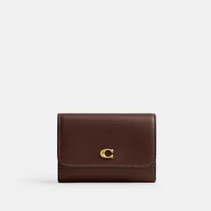 COACH Essential Flap Card Case - Brass/maple