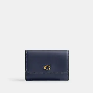 COACH Essential Flap Card Case - Brass/navy