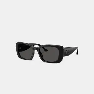 COACH Maxi Sculpted C Oversized Rectangle Sunglasses - Black