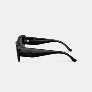 COACH Maxi Sculpted C Oversized Rectangle Sunglasses - Black