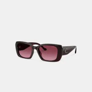 COACH Oversized Rectangle Sunglasses With C Hardware - Merlot