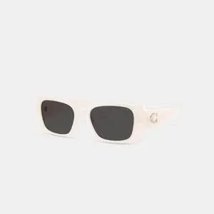 COACH Oversized Rectangle Sunglasses With C Hardware - Milky Ivory