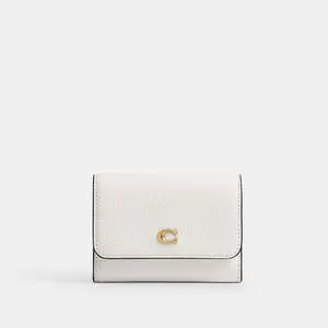 COACH Essential Flap Card Case - Brass/chalk