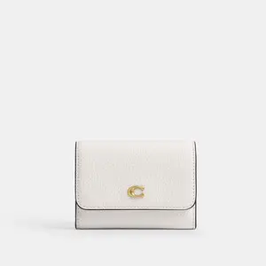 COACH Essential Flap Card Case - Brass/chalk