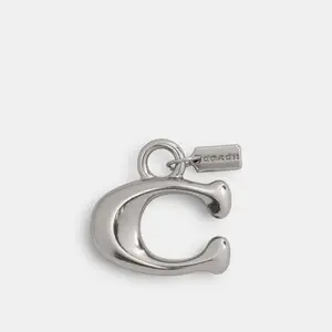 COACH Small Signature Shoe Charm - Silver