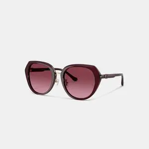COACH Oversized Round Sunglasses - Berry Pink Gradient/berry