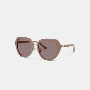 COACH Oversized Round Sunglasses - Milky Grey
