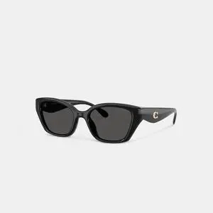 COACH® C Hardware Square Cat Eye Sunglasses - Black