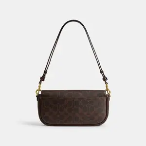 COACH Brook Flap Chain Bag In Signature Canvas - Brass/maple