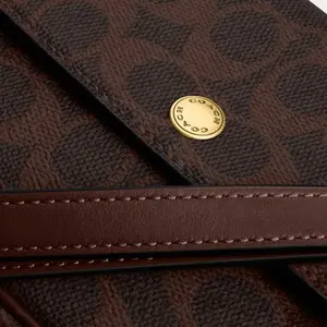 COACH Brook Flap Chain Bag In Signature Canvas - Brass/maple