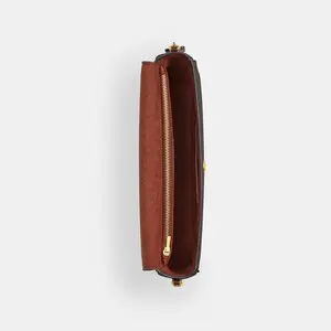 COACH Brook Flap Chain Bag In Signature Canvas - Brass/maple