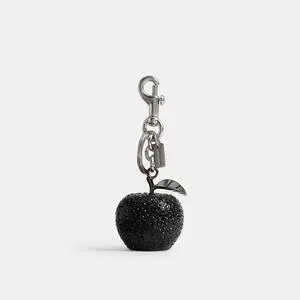 COACH Crystal Apple Bag Charm - Silver/black