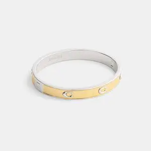 Coach Pegged Signature Hinged Bangle - Gold/silver