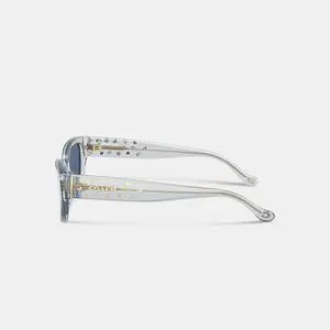 COACH® Charms Narrow Rectangle Sunglasses - Transparent Blue