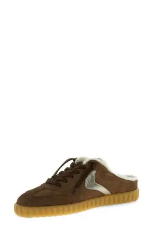 VOILE BLANCHE Ines Faux Shearling Lined Mule - Brown