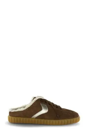 VOILE BLANCHE Ines Faux Shearling Lined Mule - Brown