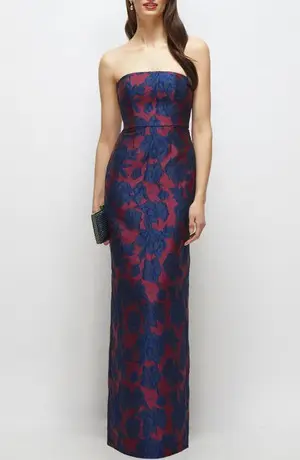 Strapless Jacquard Evening Dresses