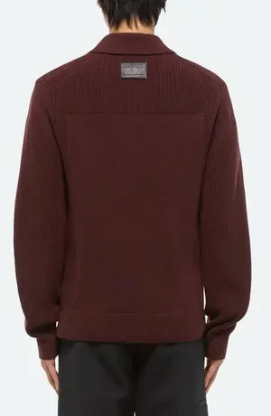 Helmut Lang Block Polo Sweater - Dark Burgundy - Q51