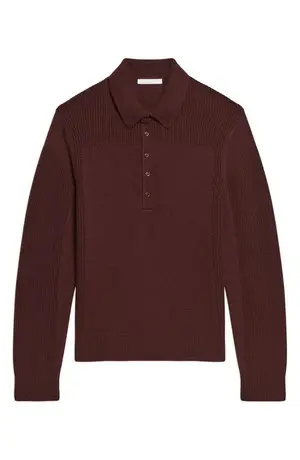 Helmut Lang Block Polo Sweater - Dark Burgundy - Q51