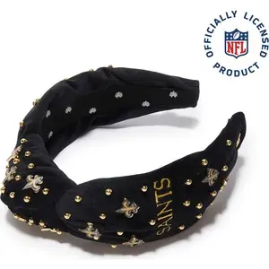 Lele Sadoughi X Nfl New Orleans Saints Embellished Headband - Jet 001