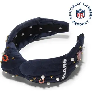 Lele Sadoughi Chicago Bears Embellished Knotted Headband - Navy 400