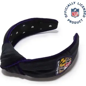 Lele Sadoughi Baltimore Ravens Embroidered Knotted Headband - Jet 001