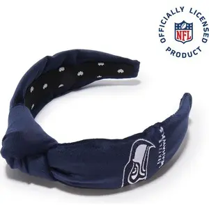 Lele Sadoughi Seattle Seahawks Embroidered Knotted Headband - Navy 400