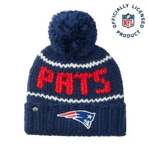 Lele Sadoughi Pats Nfl Beanie With Yarn Pom Pom - Navy 400