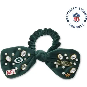 Lele Sadoughi X Nfl Greenbay Packers Bow Scrunchie