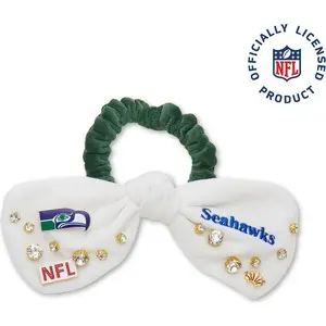 Lele Sadoughi Seattle Seahawks Bow Scrunchie - Ivory Green Multi 999