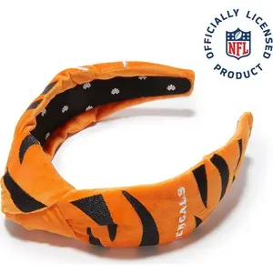 Lele Sadoughi Cincinnati Bengals Embroidered Knotted Headband - Orange 800