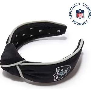 Lele Sadoughi Las Vegas Raiders Embroidered Knot Headband - Jet 001