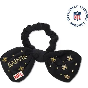 Lele Sadoughi X Nfl New Orleans Saints Bow Scrunchie - Jet 001
