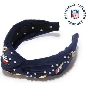 Lele Sadoughi Denver Broncos Embellished Knotted Headband - Navy 400