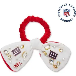Lele Sadoughi New York Giants Bow Scrunchie - Ivory Red Multi 999