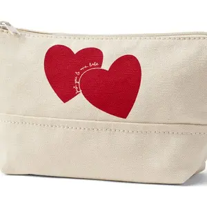LANDS' END Canvas Pouch - You And Me Hearts/red