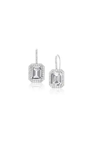 Sheryl Lowe Crystal Quartz And Diamond Earrings - Sterling Silver