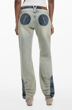 Desigual Double Waist Two-tone Jeans