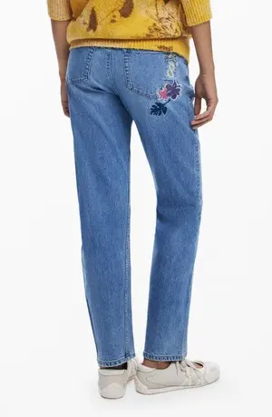 Desigual Embroidered Straight-leg Jeans